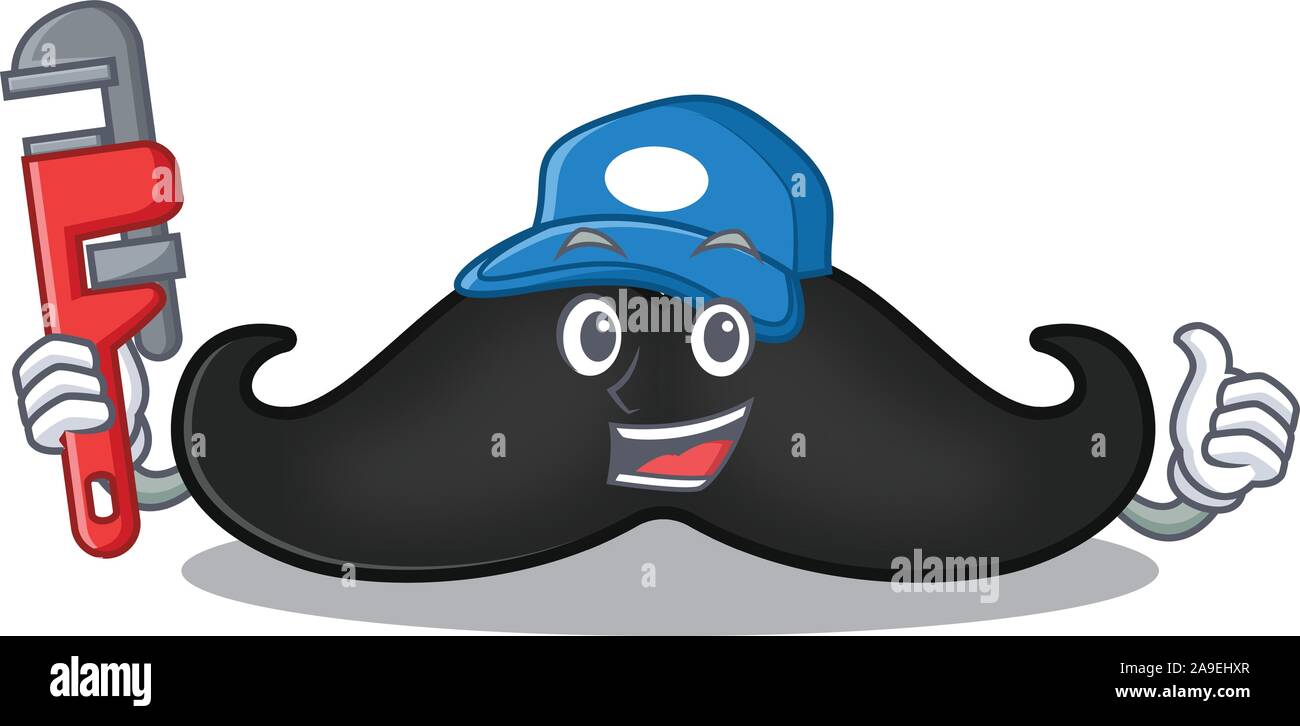 Smiling plumber face mustache with on cartoon Stock Vector Image & Art ...