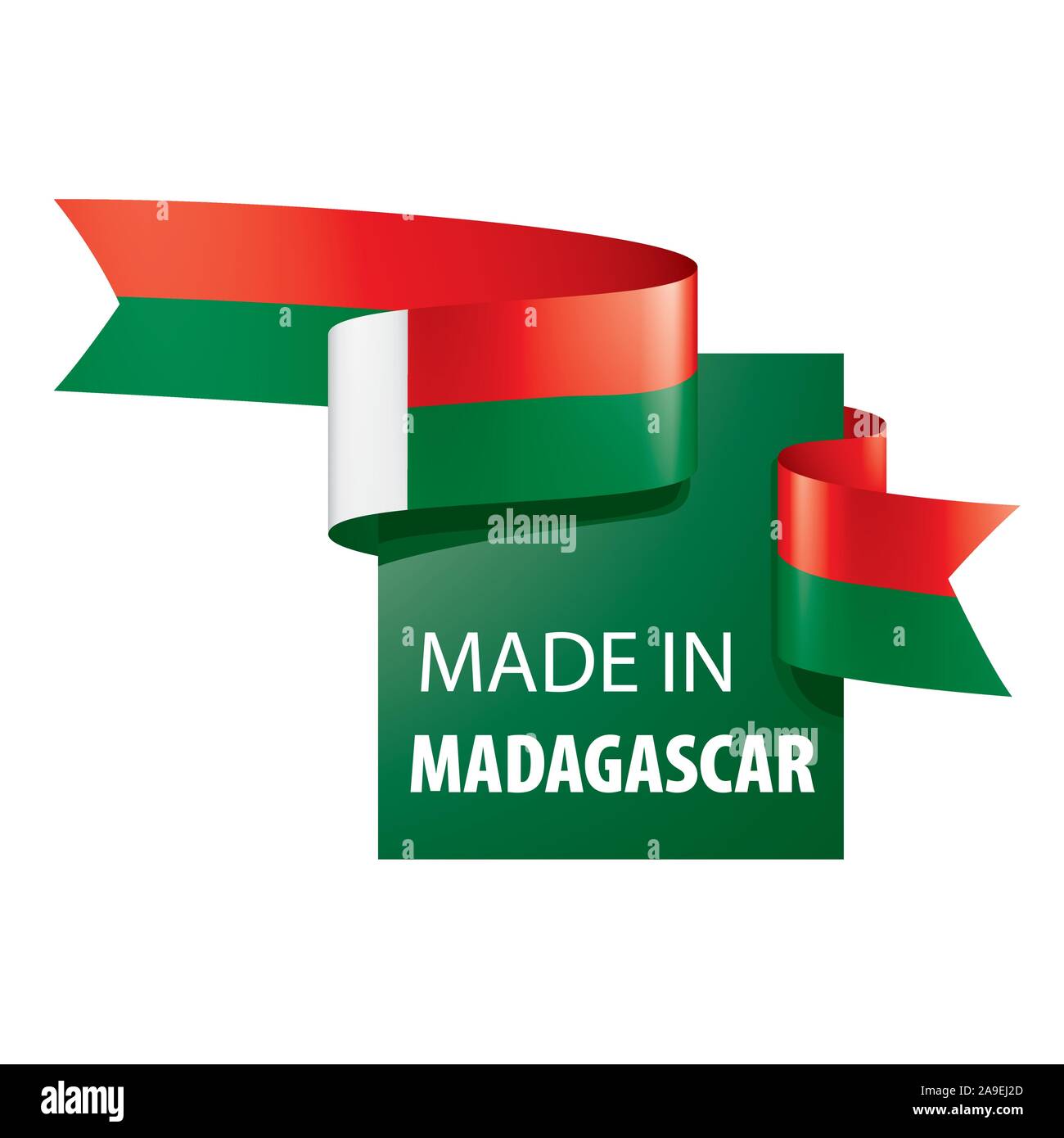 Madagascar flag, vector illustration on a white background Stock Vector ...