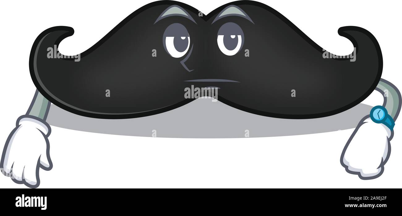Smiling waiting face mustache with on cartoon Stock Vector Image & Art ...
