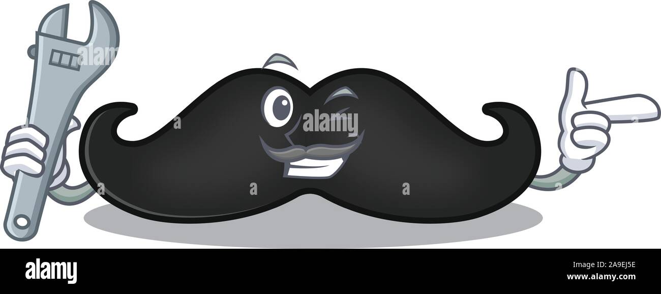 Smiling mechanic face mustache with on cartoon Stock Vector Image & Art ...