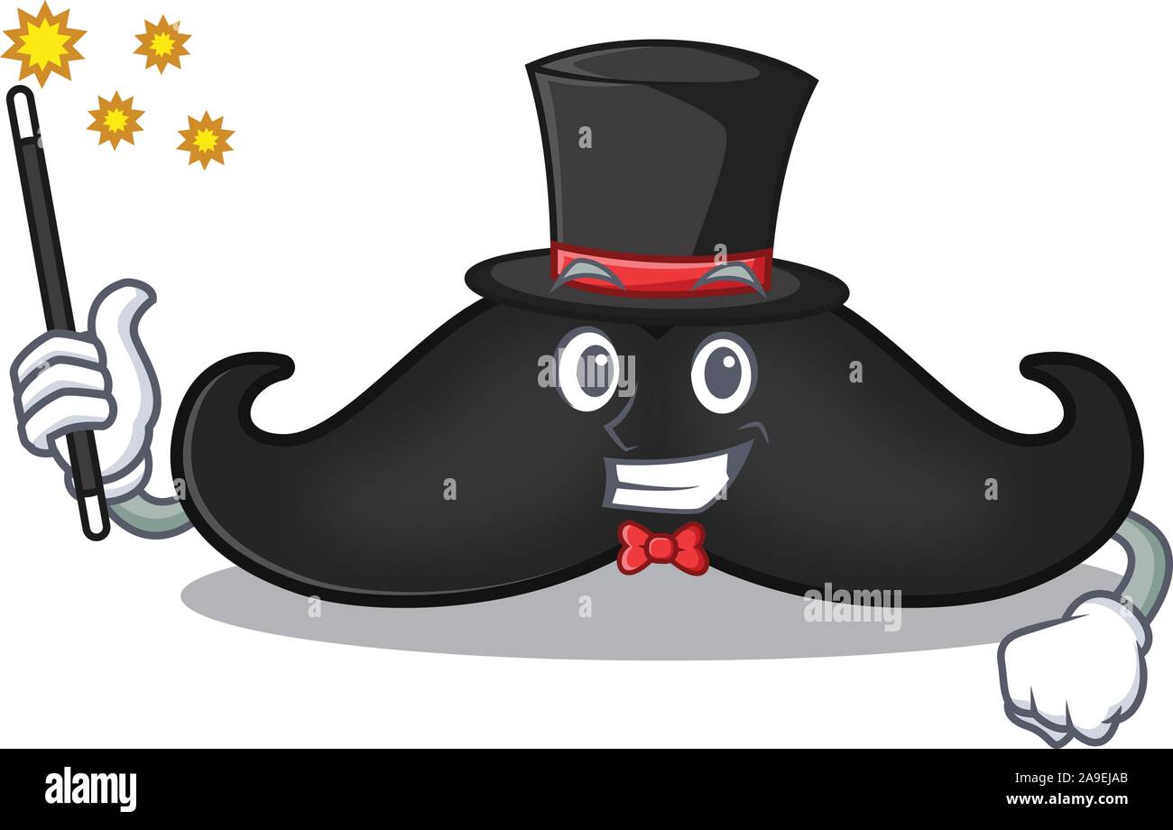 Smiling magician face mustache with on cartoon Stock Vector Image & Art ...