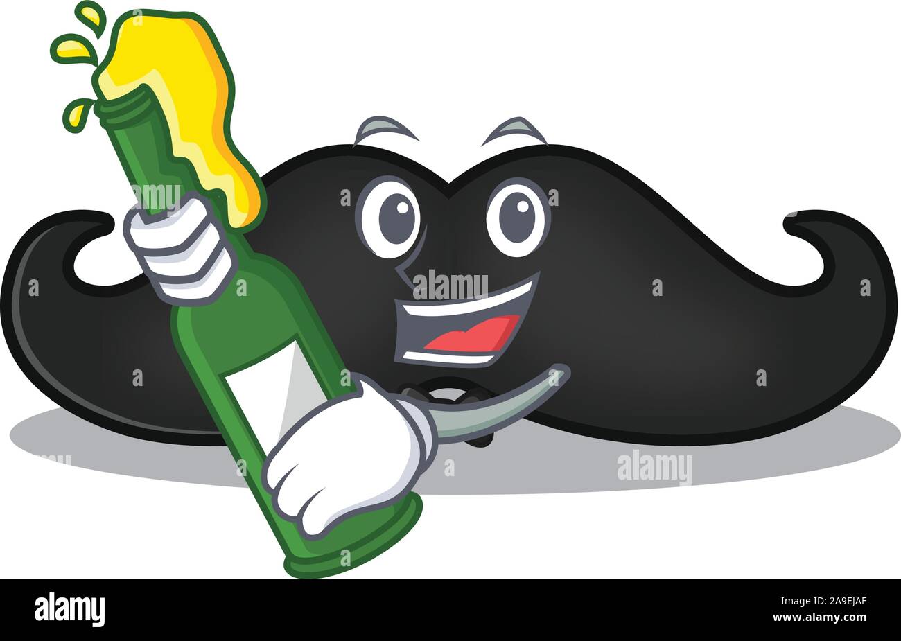 Smiling bring beer face mustache with on cartoon Stock Vector Image ...