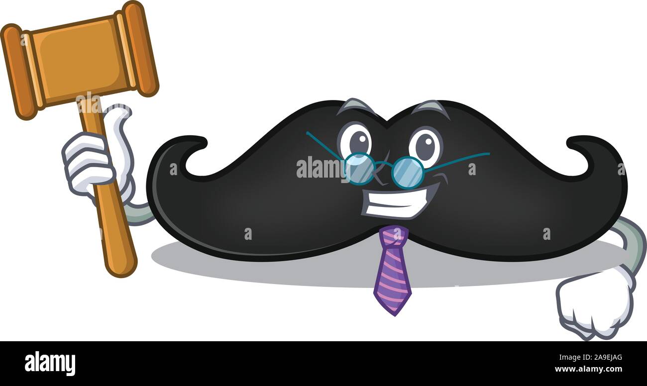 Smiling judge face mustache with on cartoon Stock Vector Image & Art ...