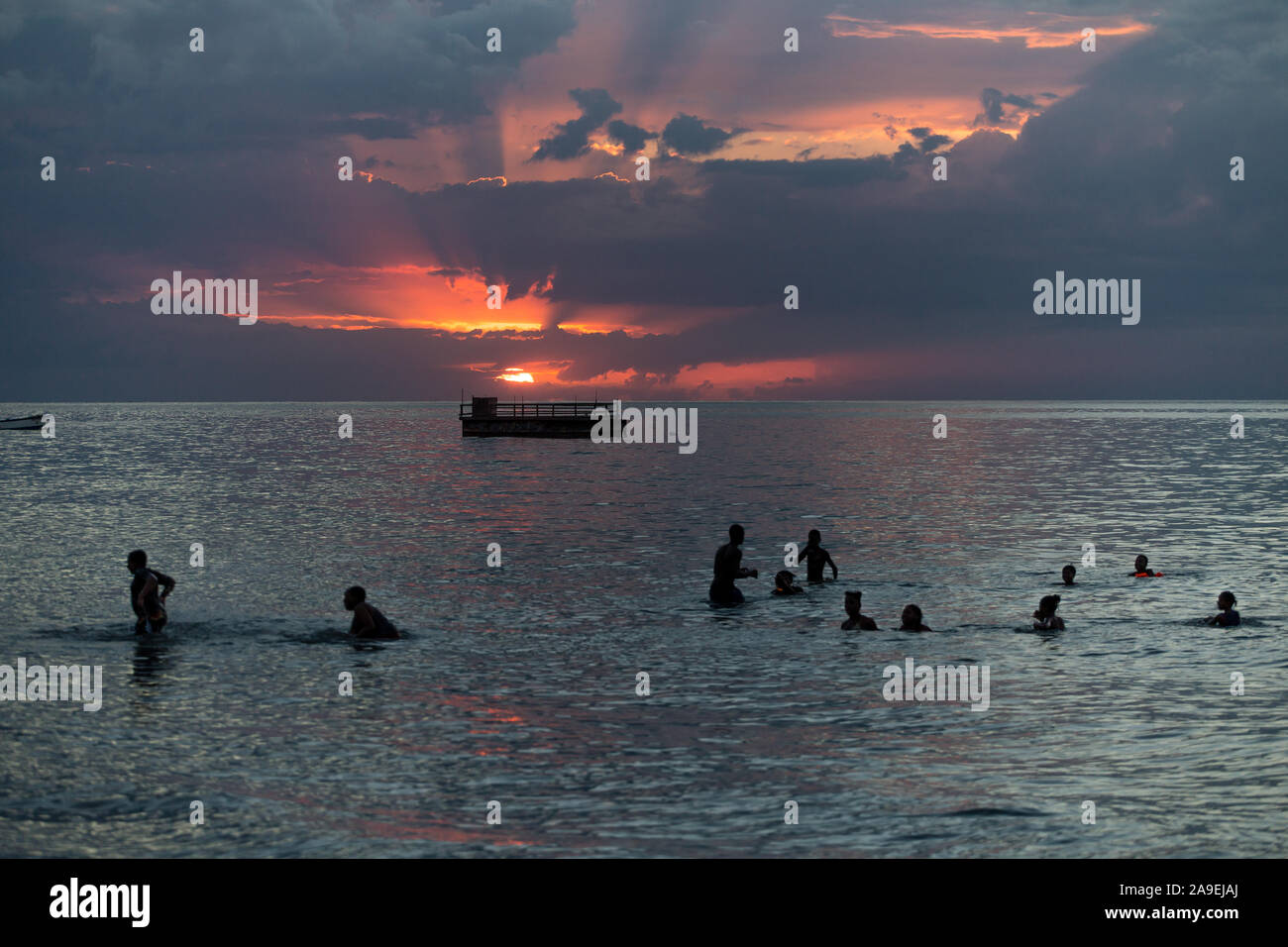 Jamaica beach sunset hi-res stock photography and images - Alamy