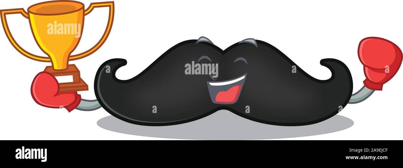 Smiling boxing winner face mustache with on cartoon Stock Vector Image ...