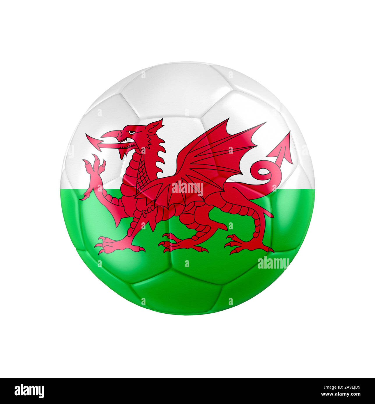 Soccer football ball with flag of Wales Stock Photo - Alamy