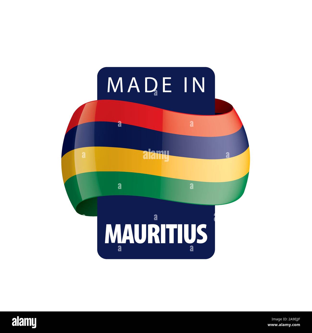 Mauritius flag, vector illustration on a white background Stock Vector ...