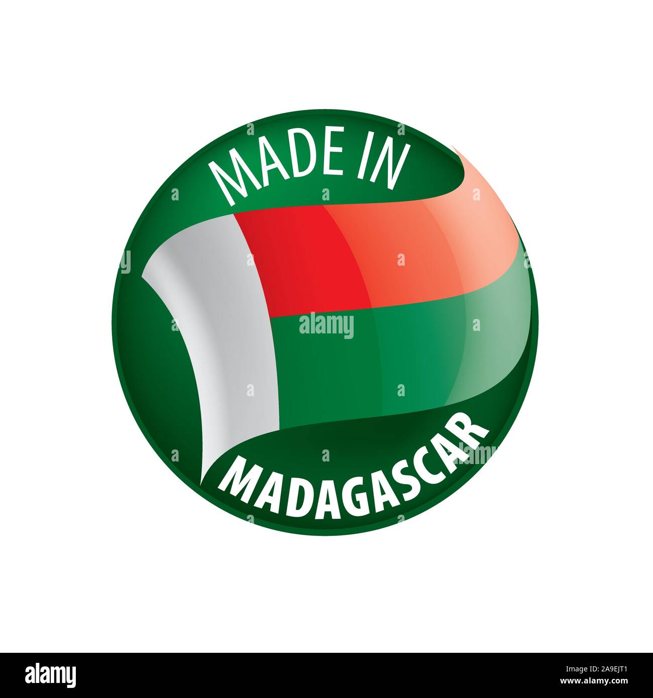 Madagascar flag, vector illustration on a white background Stock Vector ...