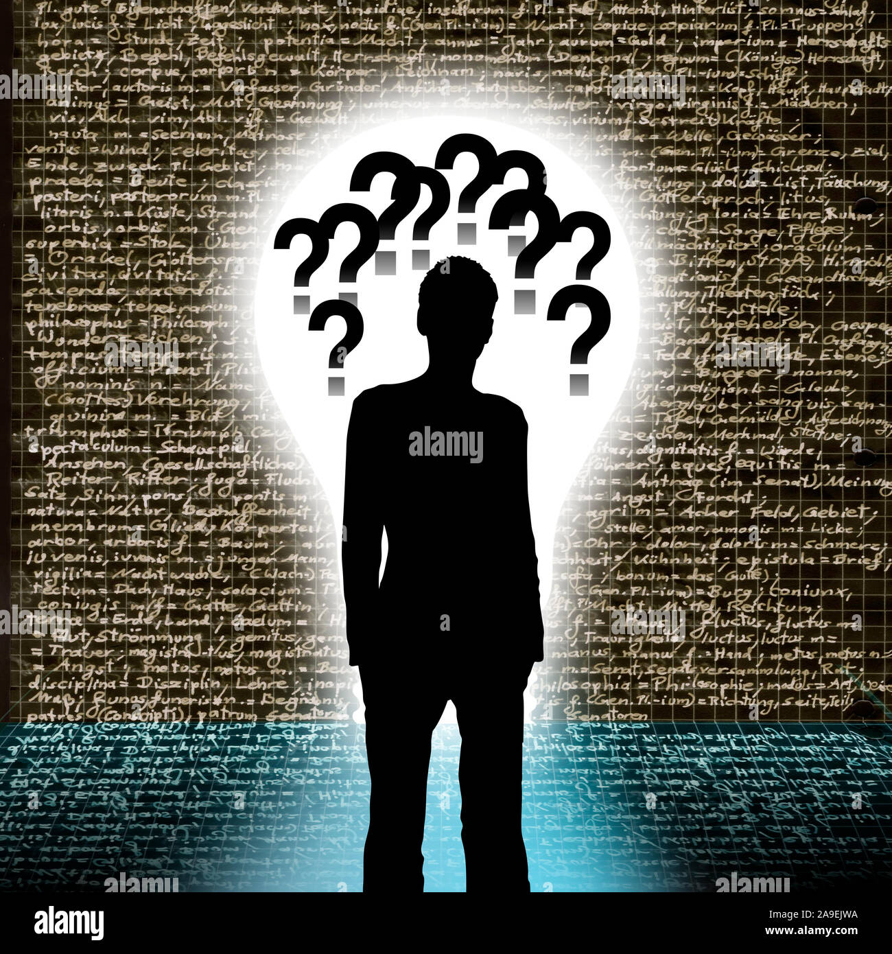 Man silhouette question mark on hi-res stock photography and images - Alamy
