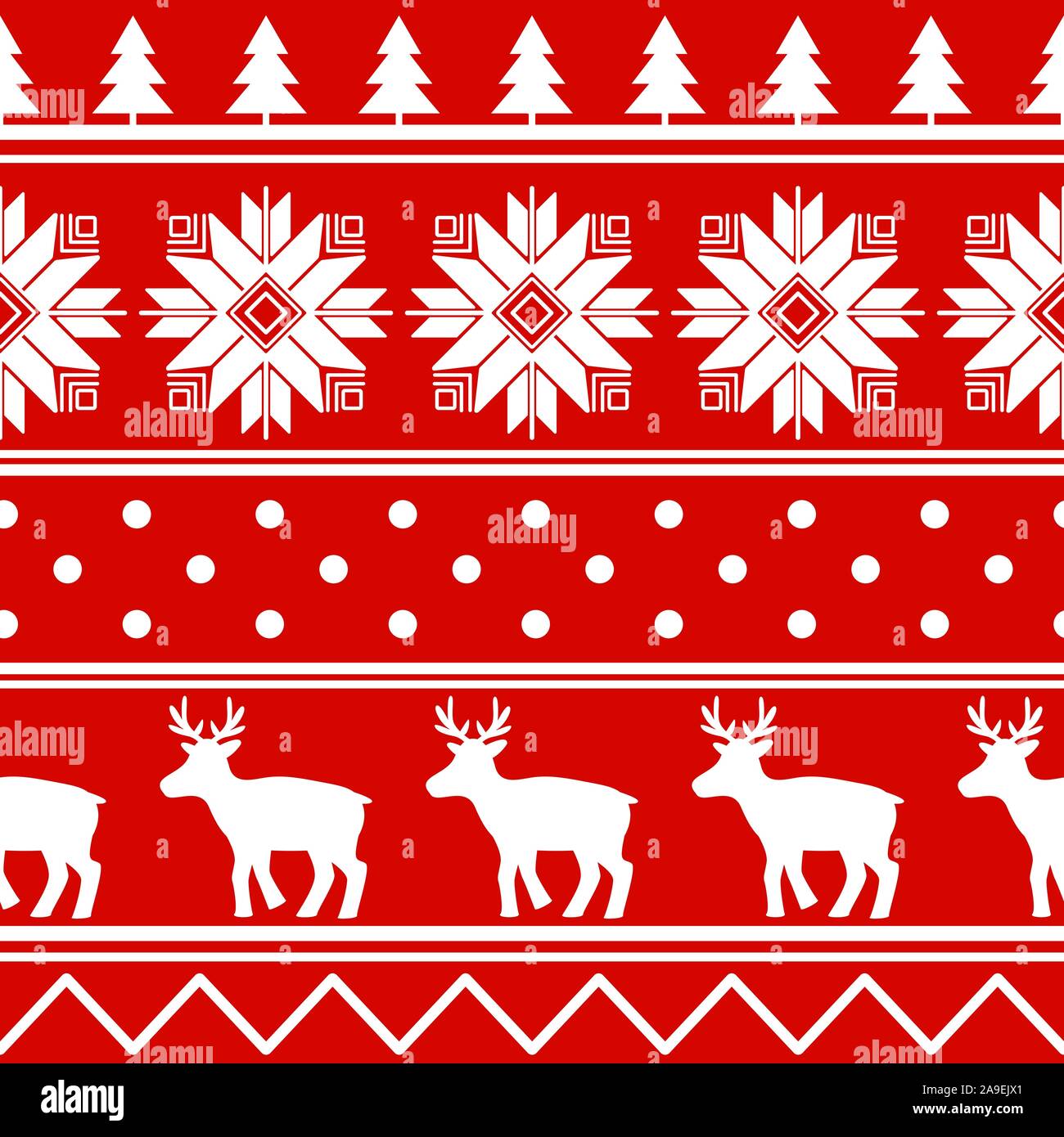Nordic seamless pattern. Red and white texture winter sweater. Vector ...
