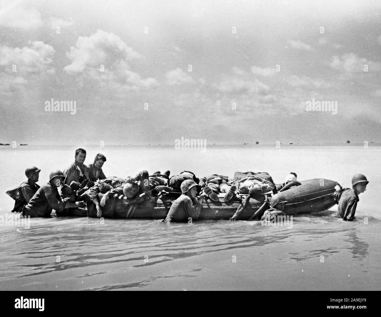 Wounded from the landing at the Battle of Tarawa are taken to larger ...