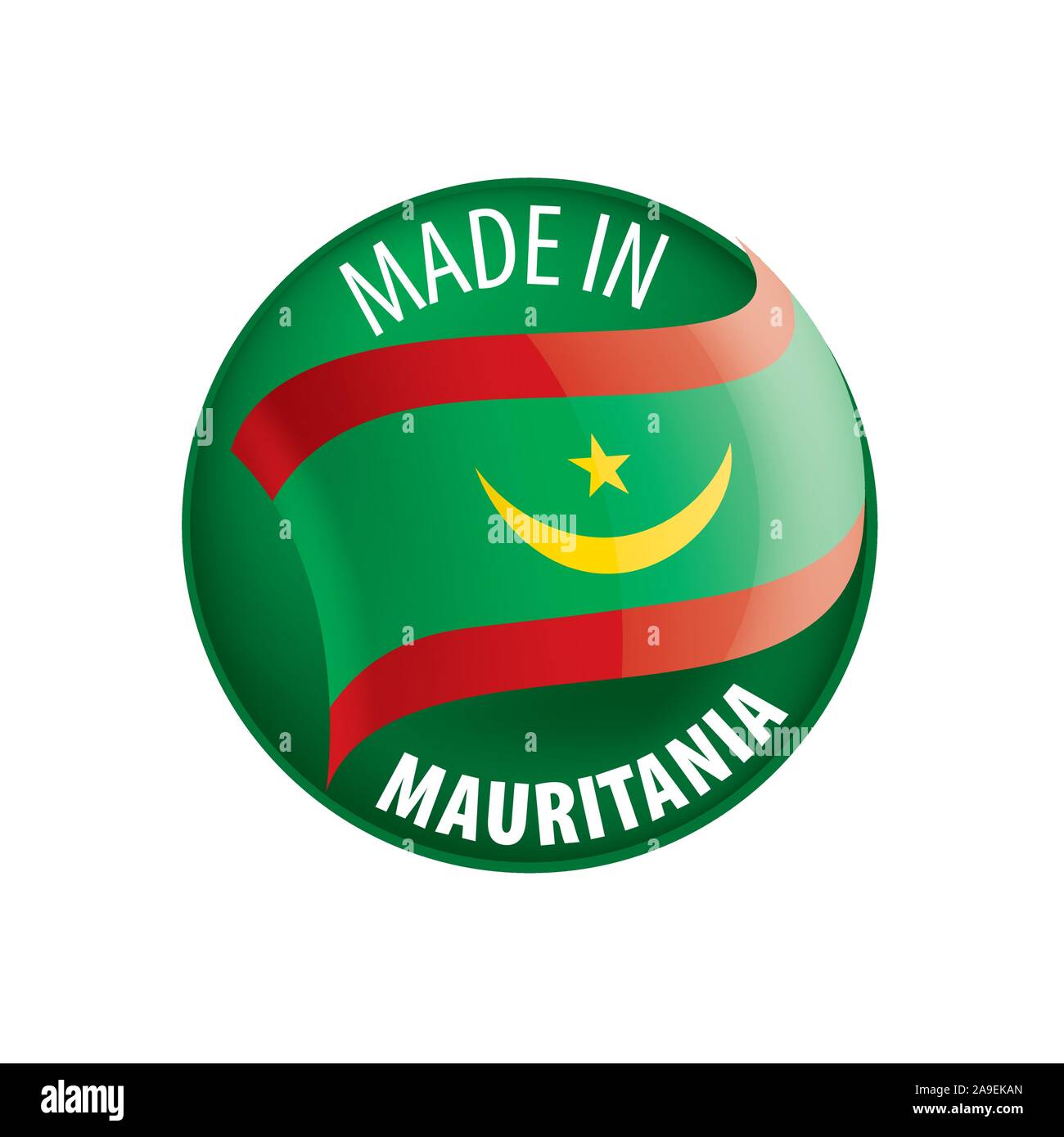 Mauritania flag, vector illustration on a white background Stock Vector ...