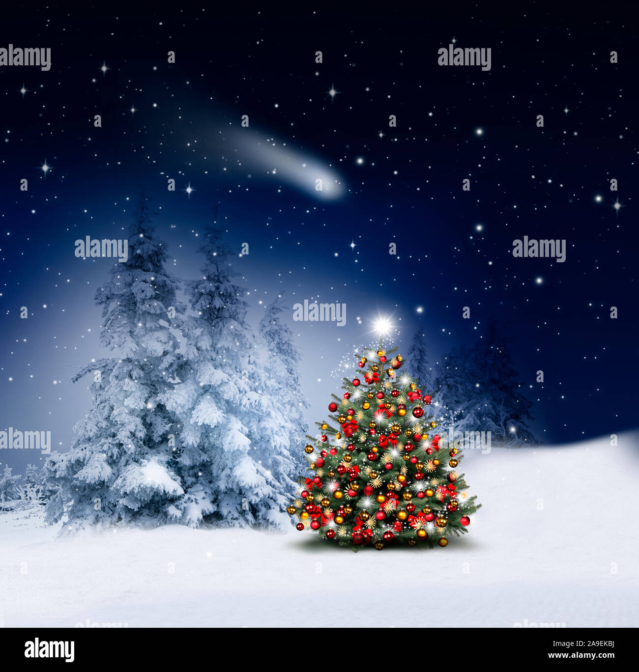 Decorated fir tree hi-res stock photography and images - Alamy