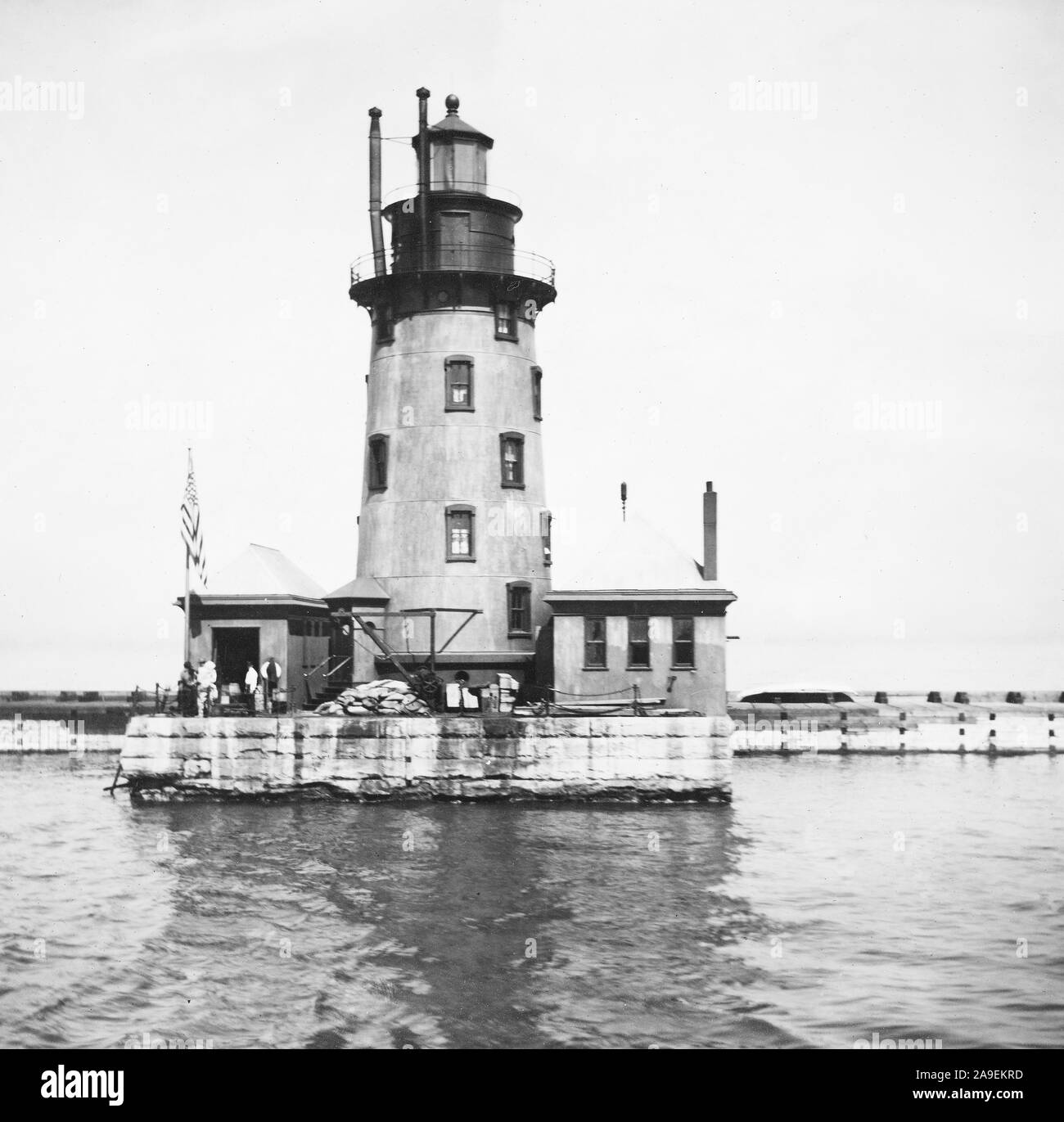 Chicago Lighthouses - Front view of station, South West 200 ft. 1914 ...