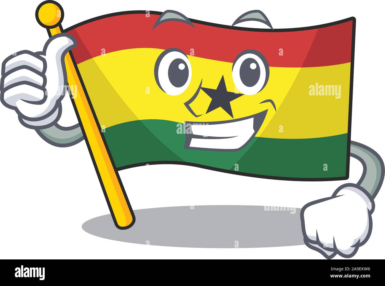 Character flag ghana in with cartoon thumbs up Stock Vector Image & Art ...