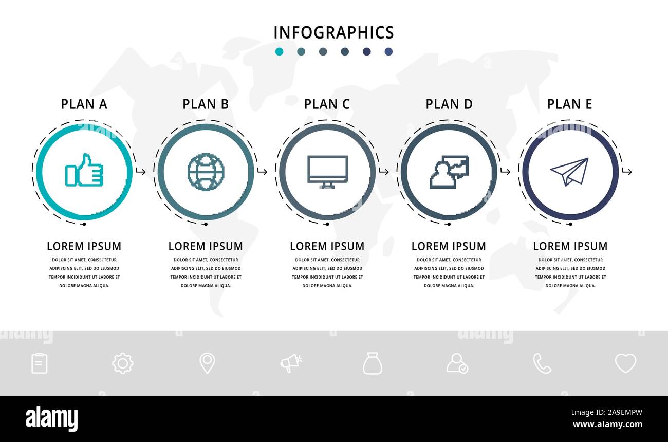 Infographics template five options circle hi-res stock photography and ...
