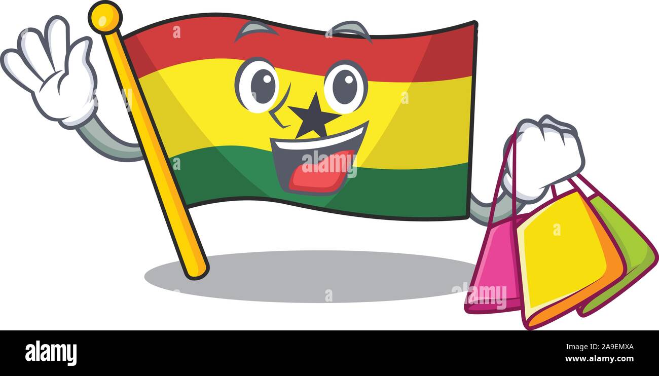 Character flag ghana in with cartoon shopping Stock Vector Image & Art ...
