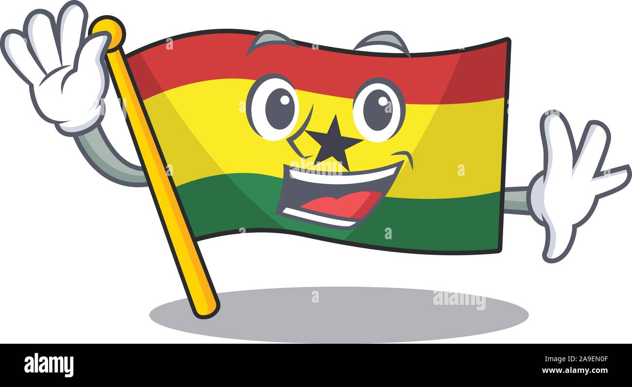 Character flag ghana in with cartoon waving Stock Vector Image & Art ...