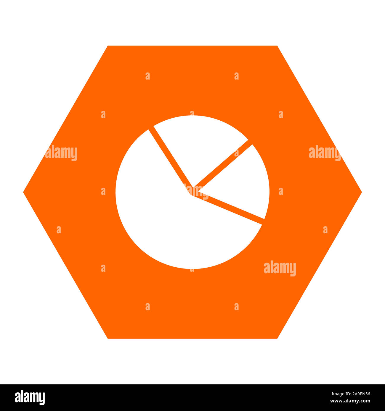 Pie chart and hexagon Stock Photo - Alamy