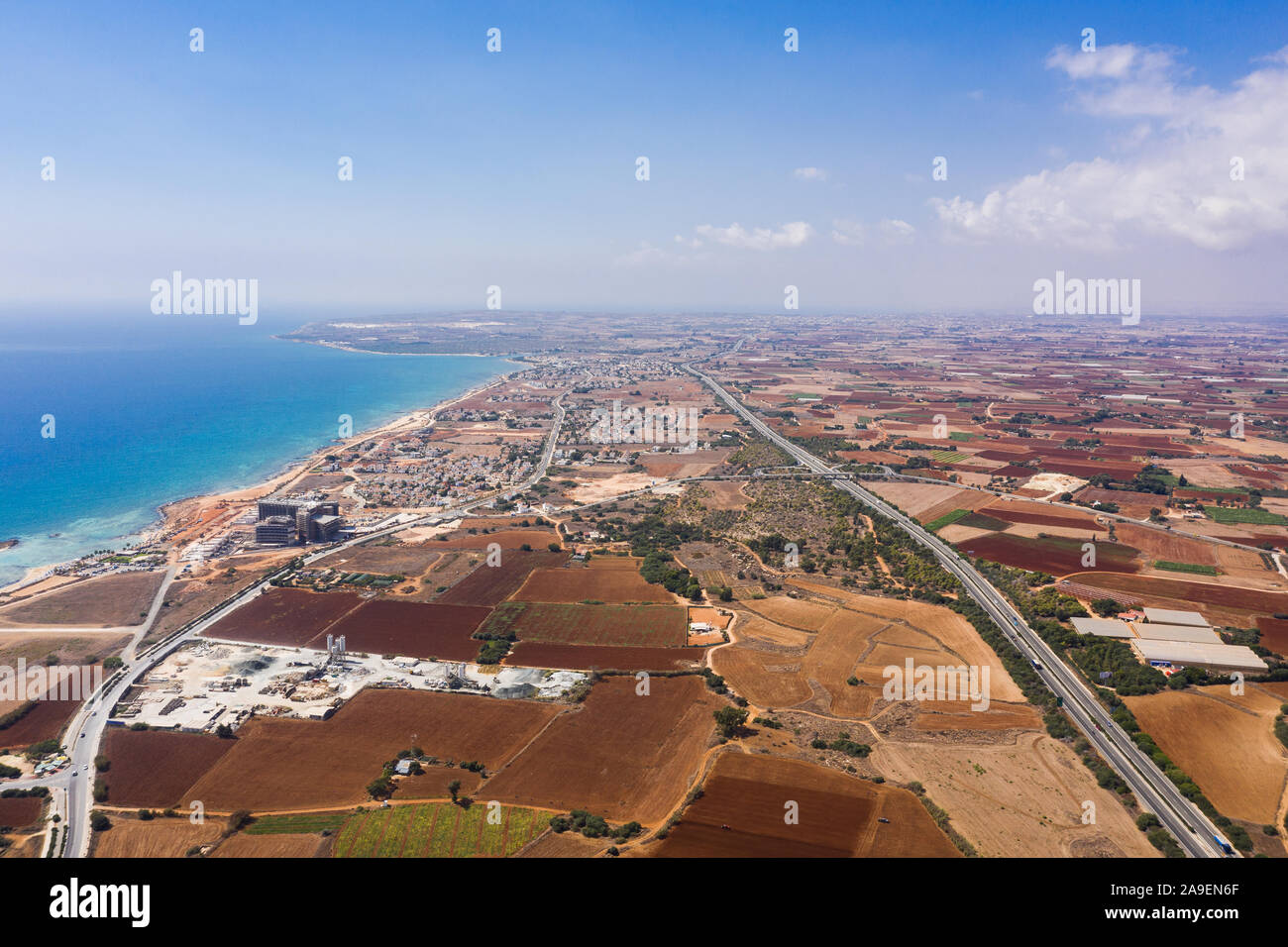Aerial view of the fields in Cyprus Stock Photo - Alamy