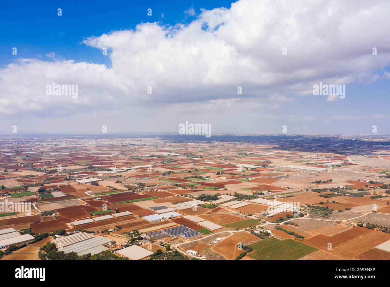 Aerial view of the fields in Cyprus Stock Photo - Alamy