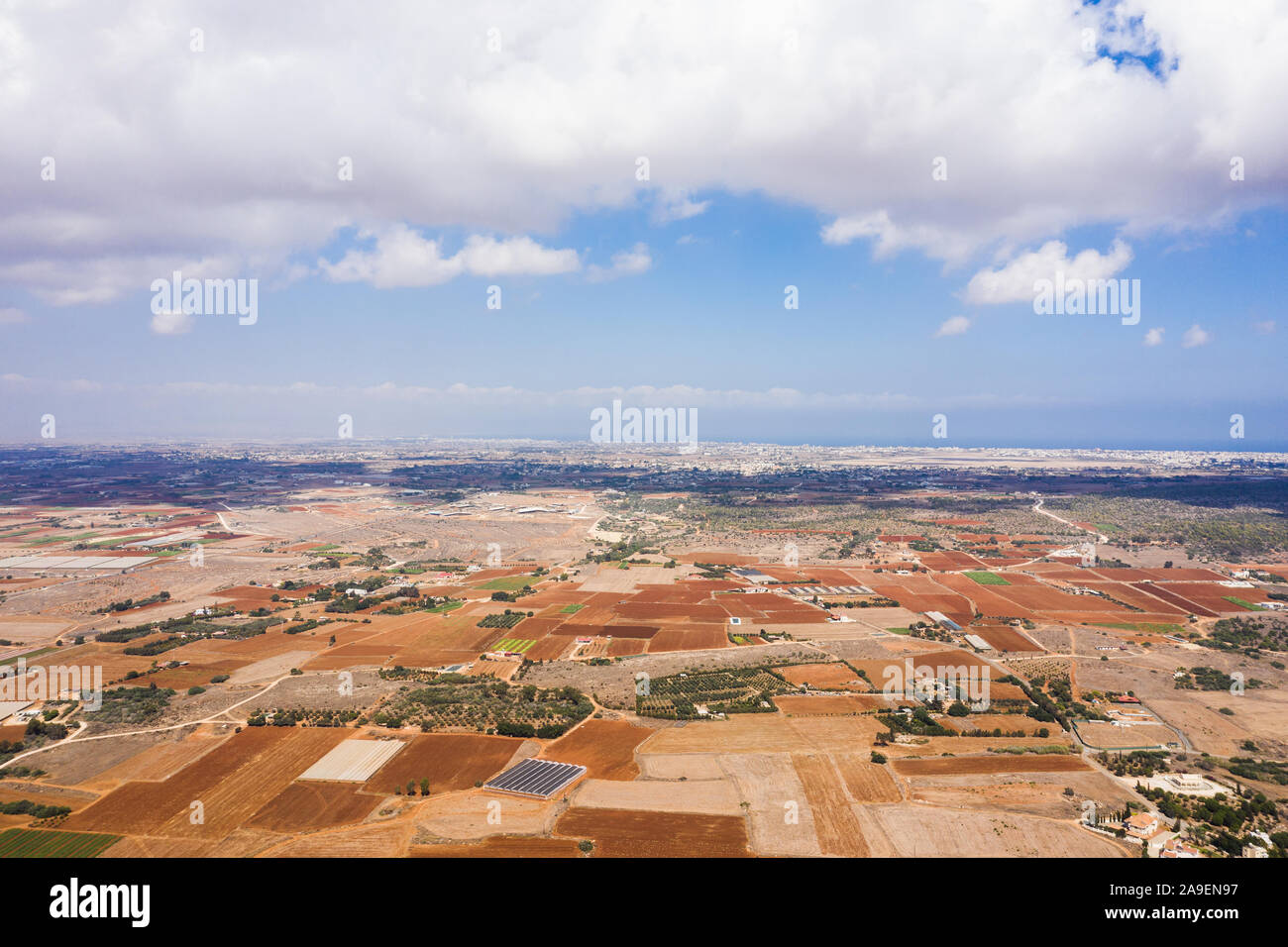 Aerial view of the fields in Cyprus Stock Photo - Alamy