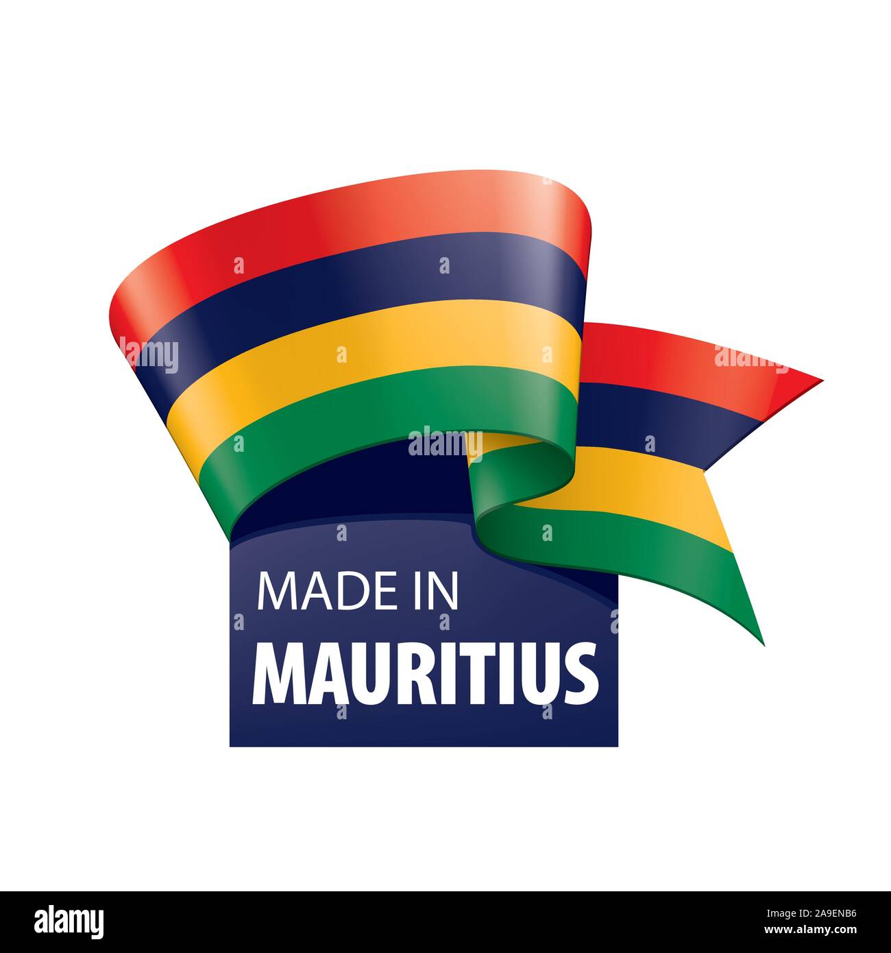 Mauritius flag, vector illustration on a white background Stock Vector ...