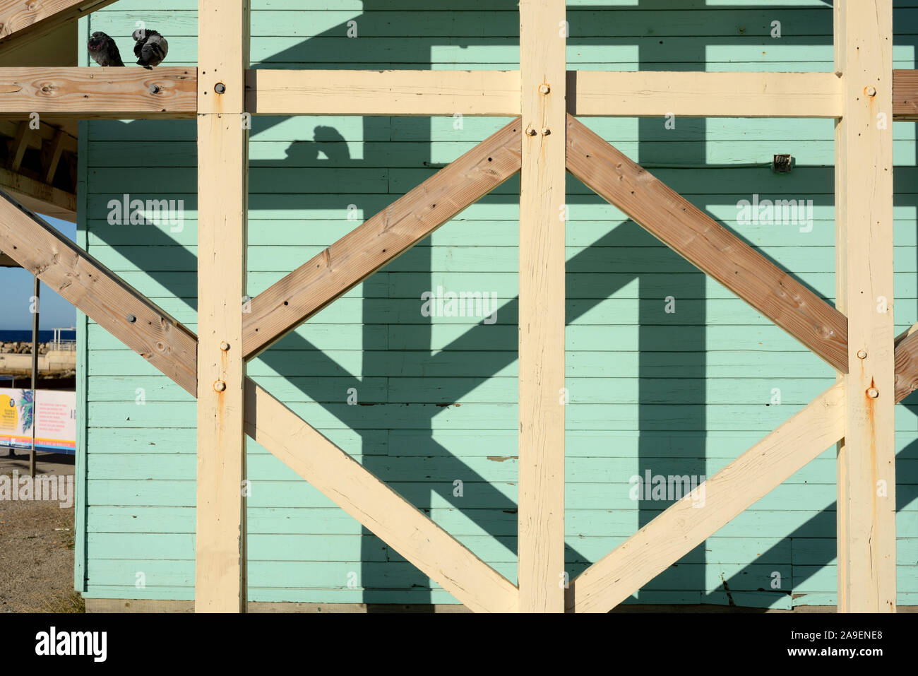 Timber Frame or Timber-Frame of Wooden Structure or Beach Hut in Parc ...