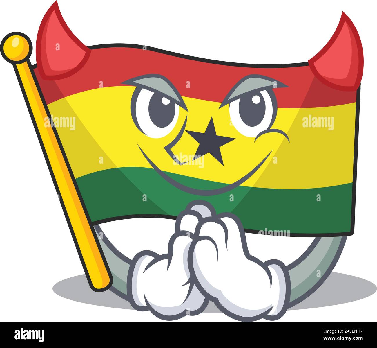 Mascot cartoon flag ghana in with devil character Stock Vector Image ...