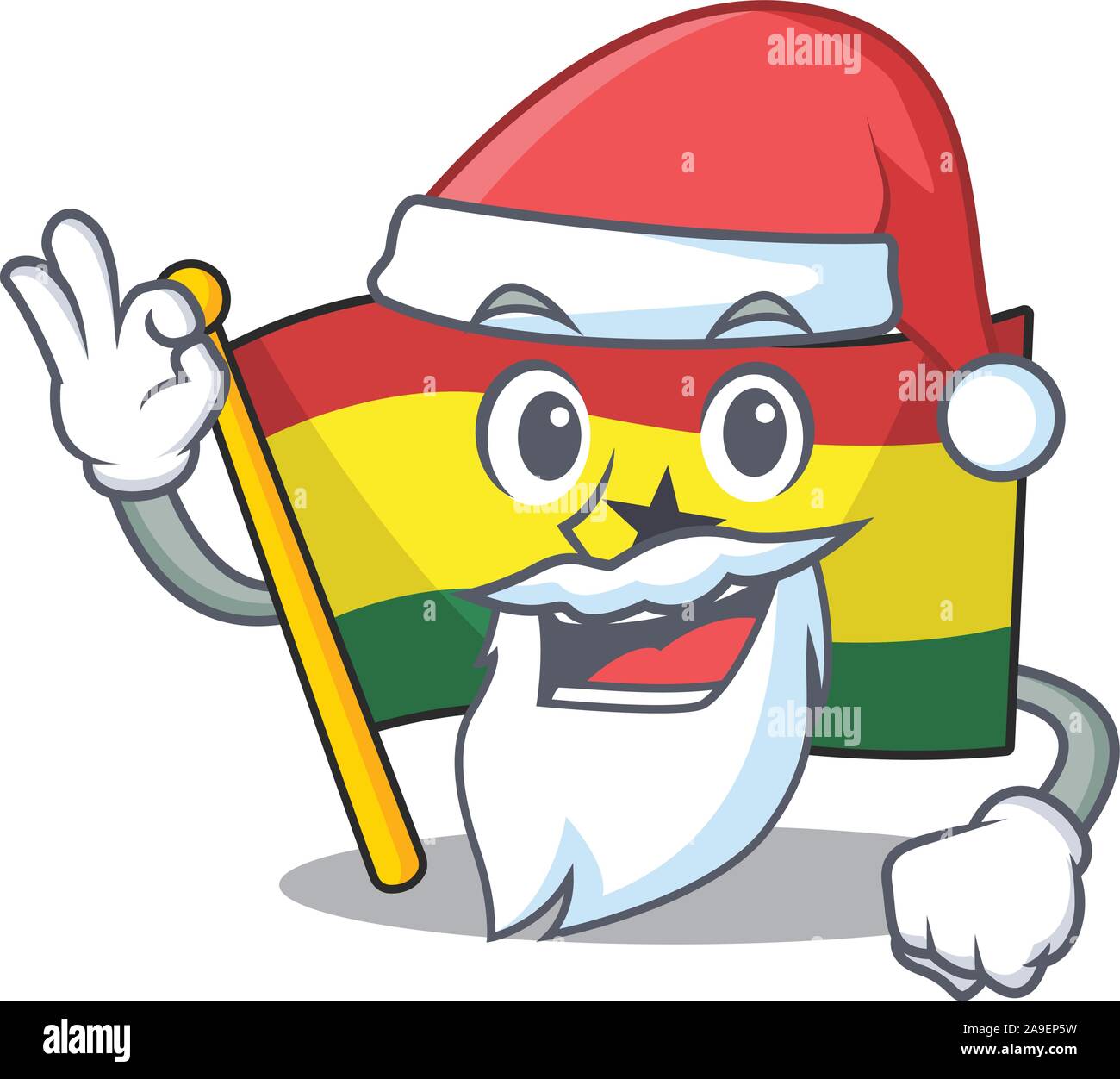 Cartoon flag ghana with in isolated santa claus Stock Vector Image ...