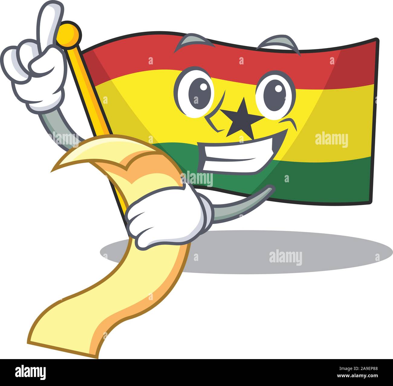 Mascot cartoon flag ghana in with holding bill character Stock Vector ...