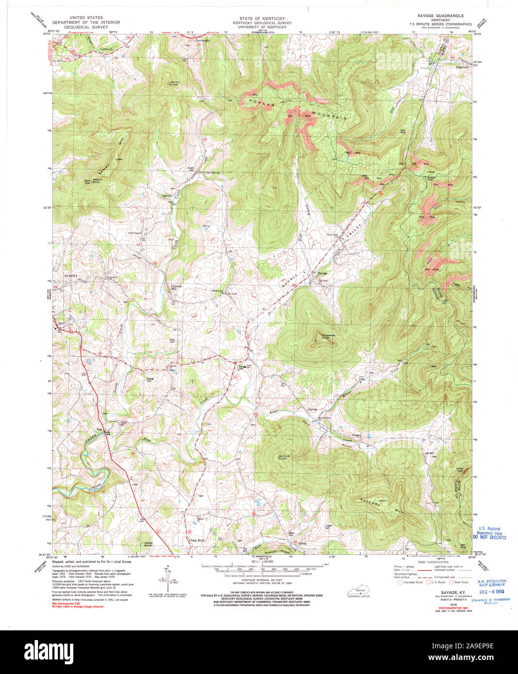 USGS TOPO Map Kentucky KY Savage 709699 1978 24000 Stock Photo - Alamy