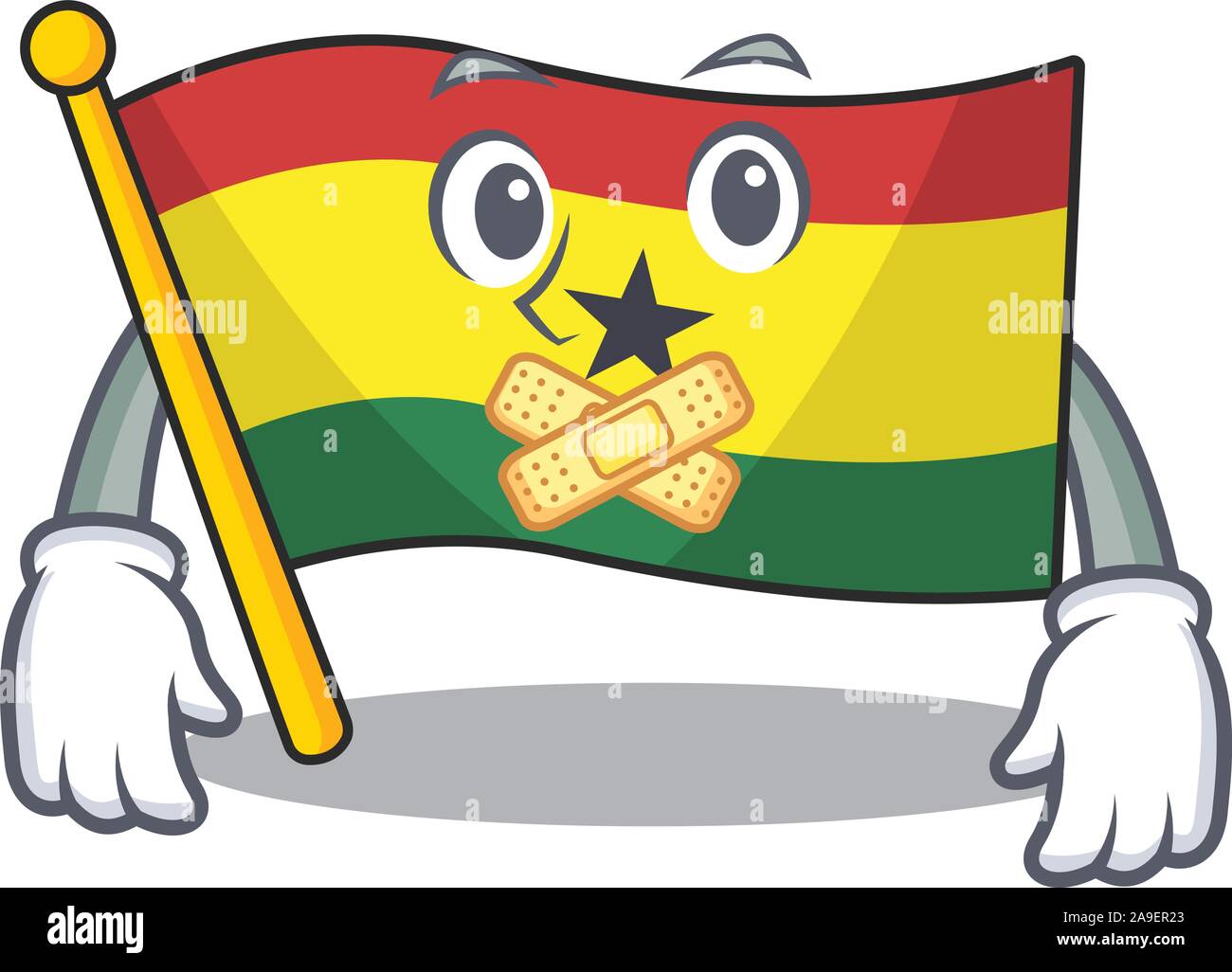 Cartoon flag ghana with in isolated silent Stock Vector Image & Art - Alamy