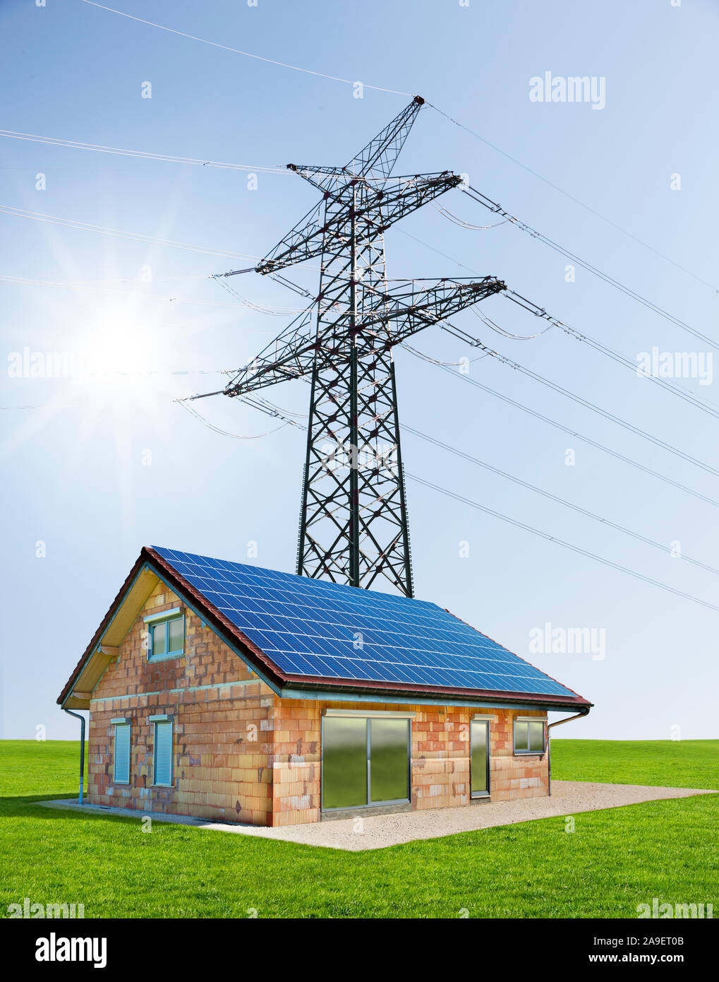 Houses high voltage power lines hi-res stock photography and images - Alamy