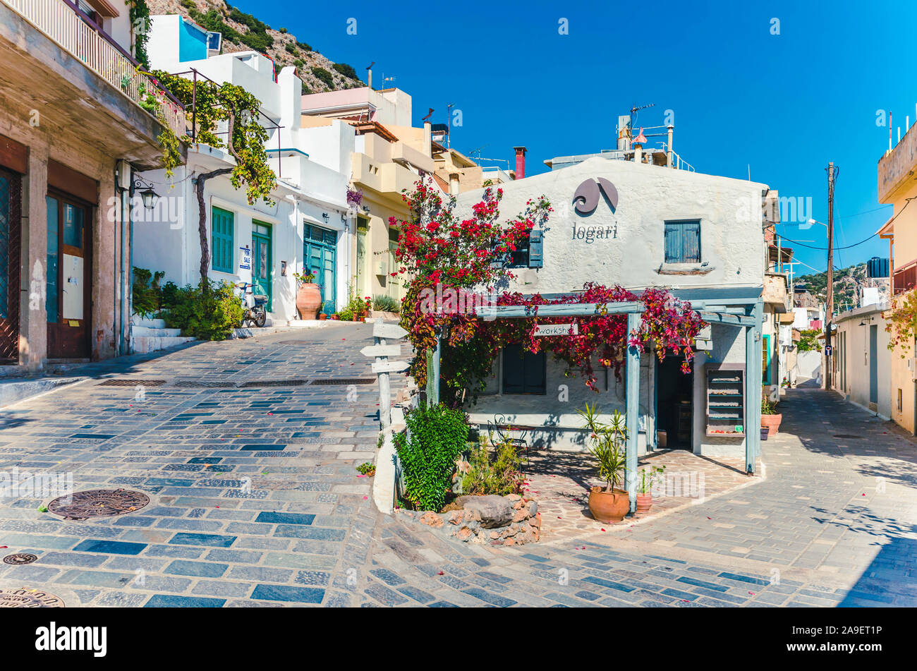Greece crete houses village hi-res stock photography and images - Alamy