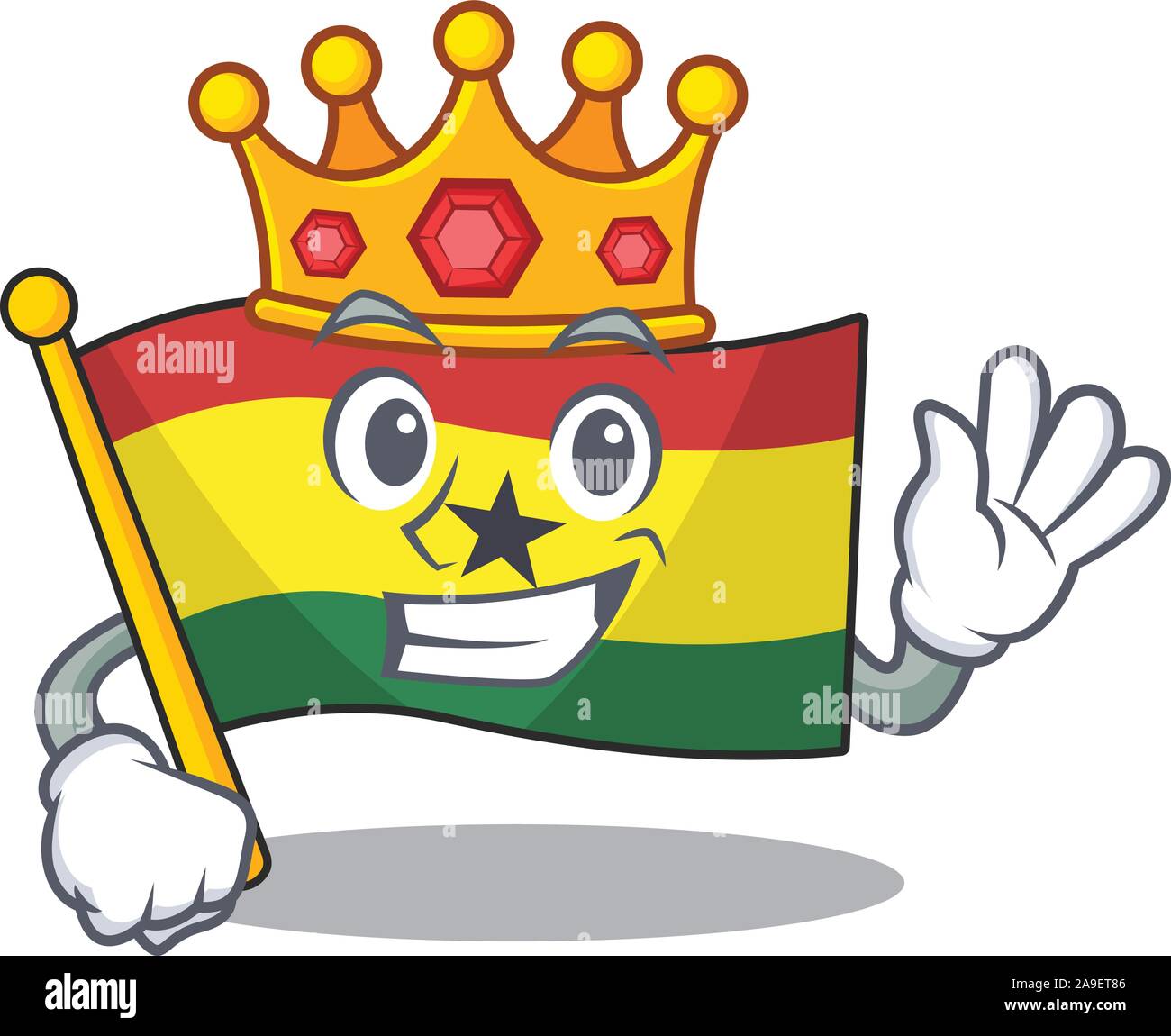 Cartoon flag ghana with in isolated king Stock Vector Image & Art - Alamy
