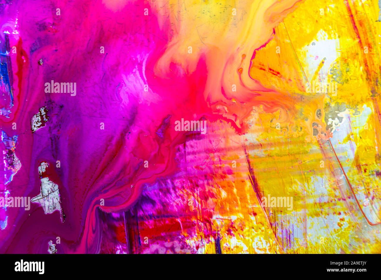 colorful of wet printing ink on printing plate Stock Photo - Alamy
