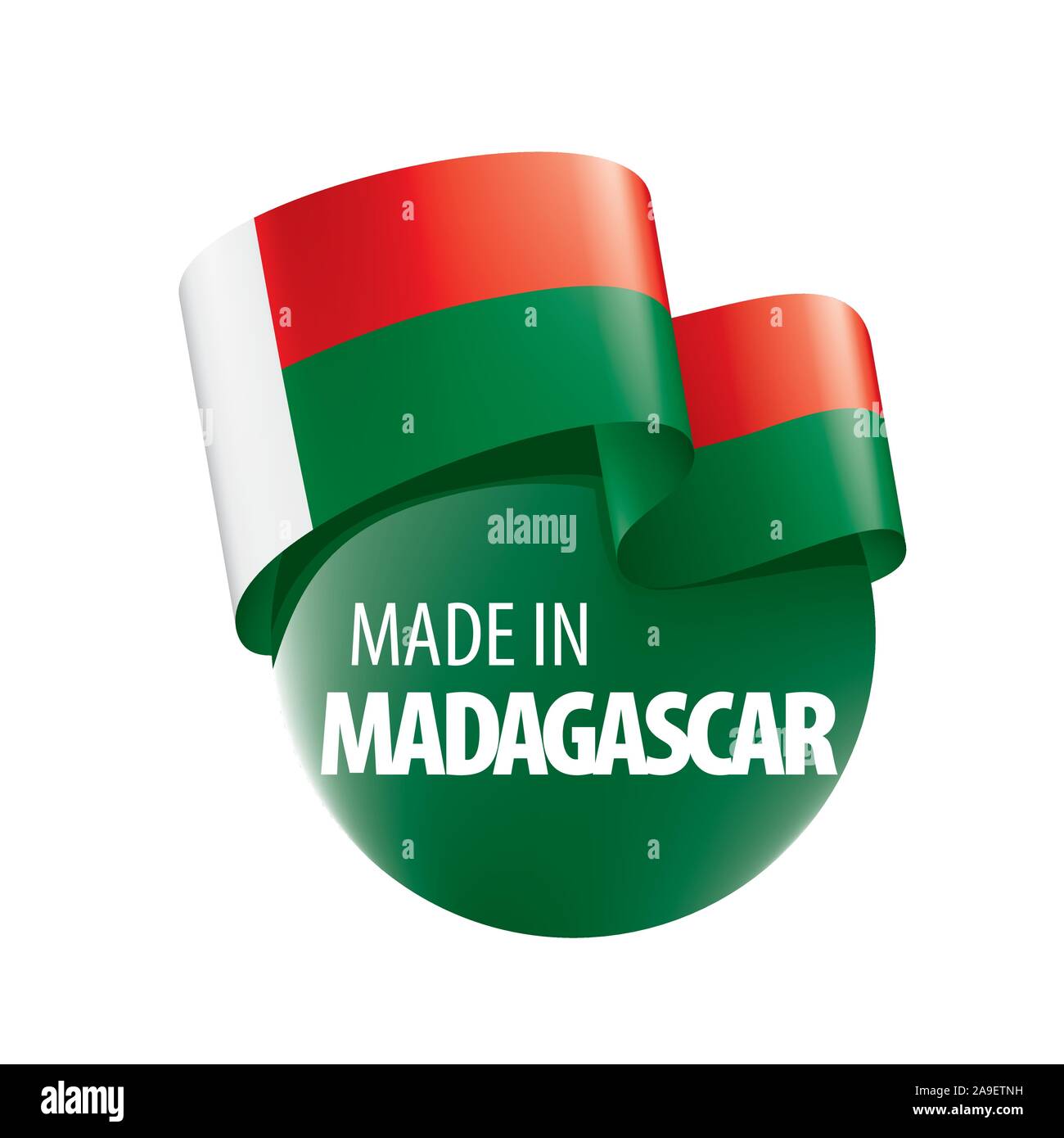 Madagascar flag, vector illustration on a white background Stock Vector ...