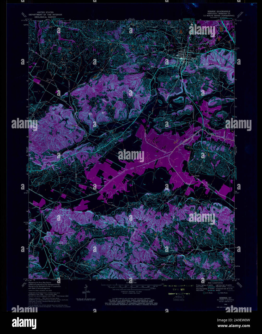 Sebree map hi-res stock photography and images - Alamy