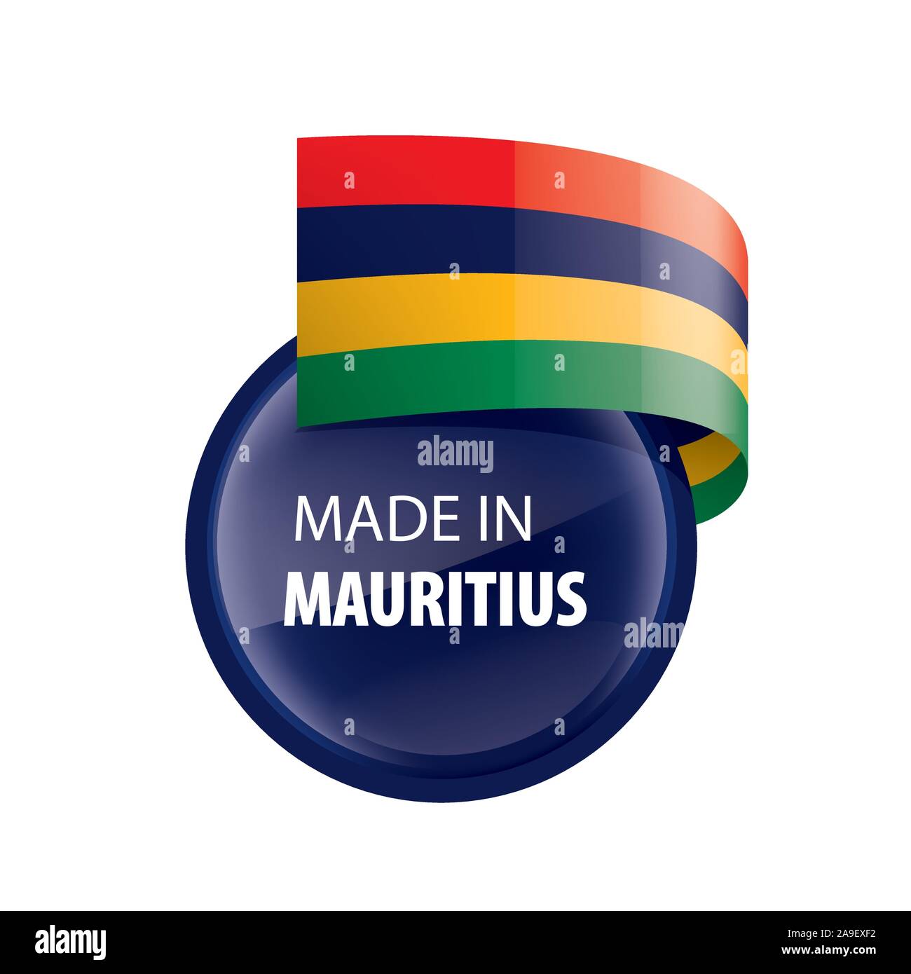 Mauritius flag, vector illustration on a white background Stock Vector ...