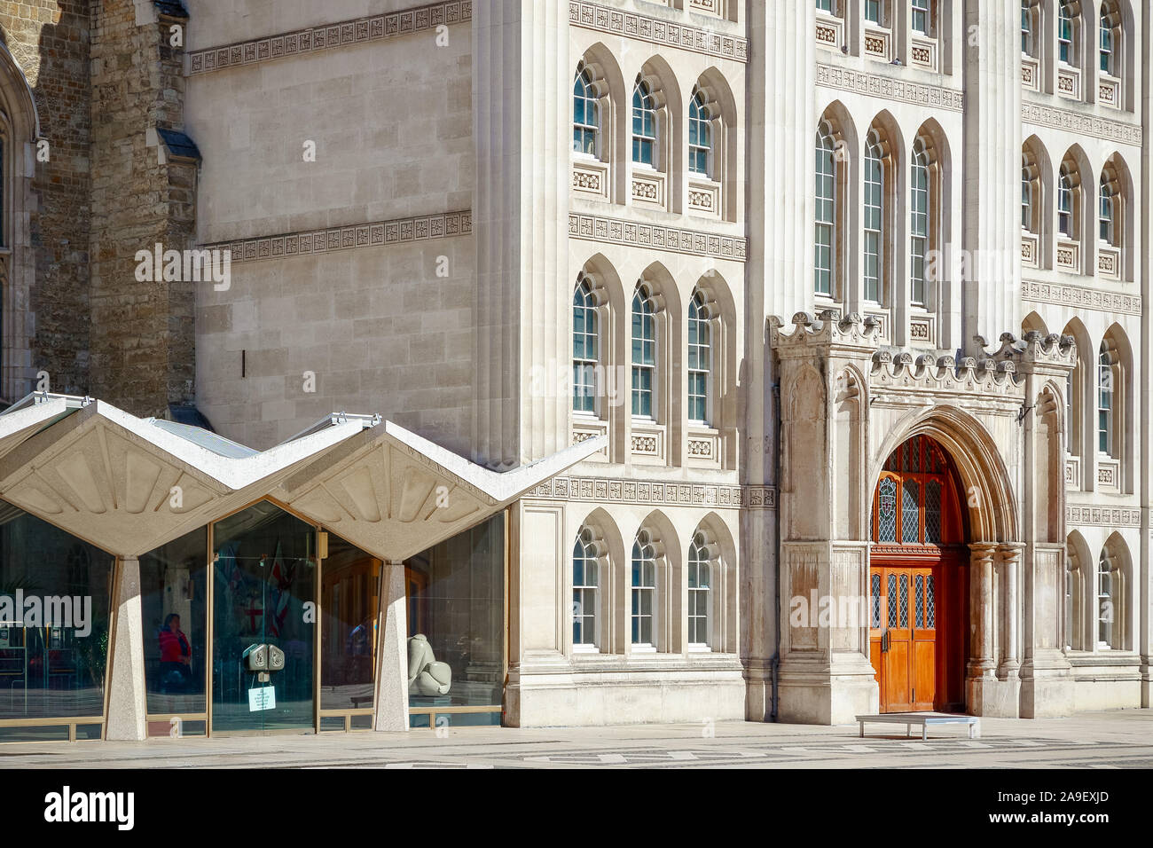 Front door of Guildhall, an ancient town hall in City of London Stock ...