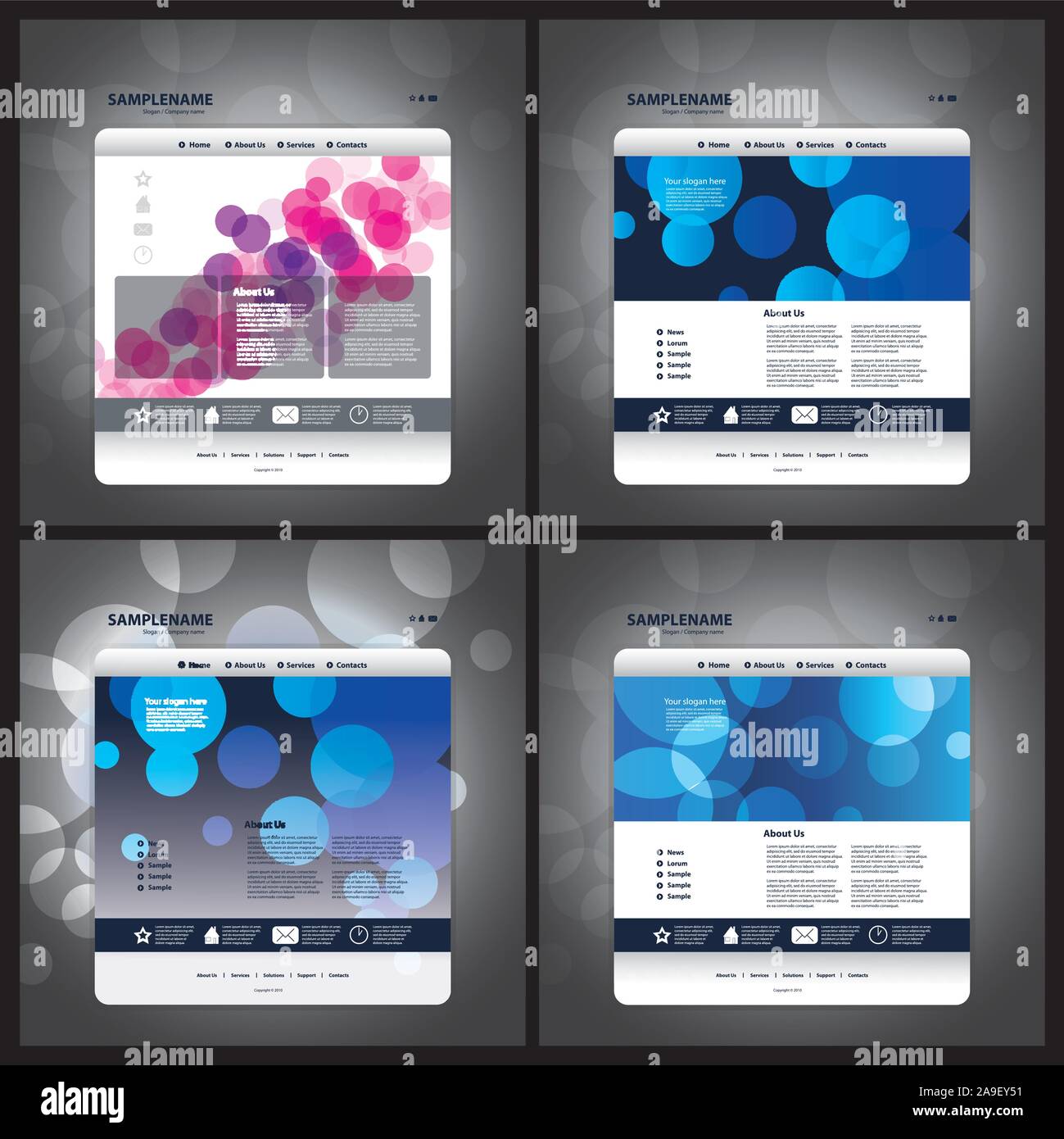 Business Website Template in Editable Vector Format Stock Vector Image ...