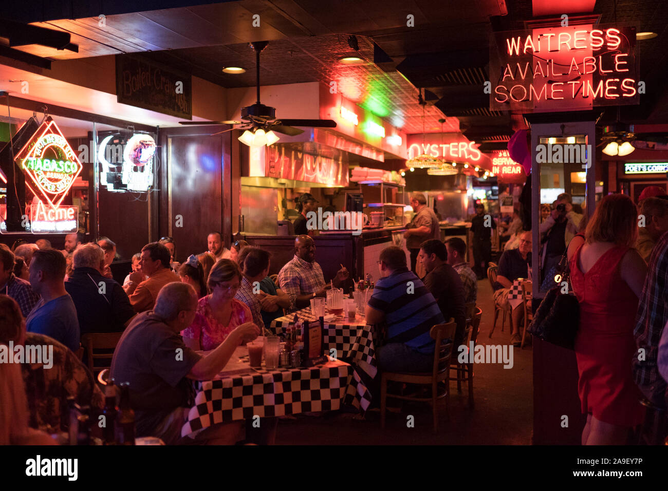 Restaurant interior from the French Quarter in New Orleans, LA Stock ...