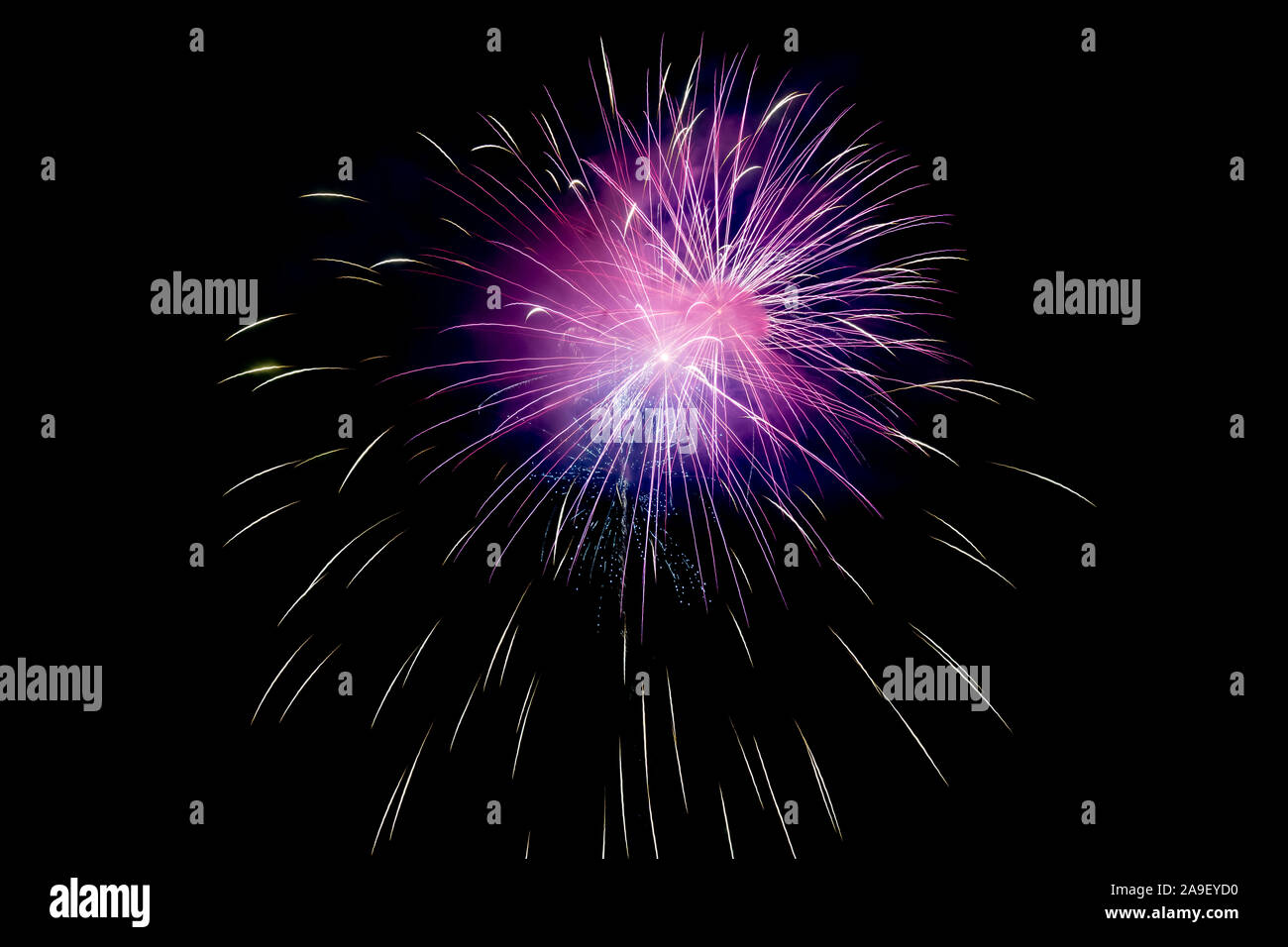 Small Violet Sparkling Fireworks Background on Night Scene. Abstract ...