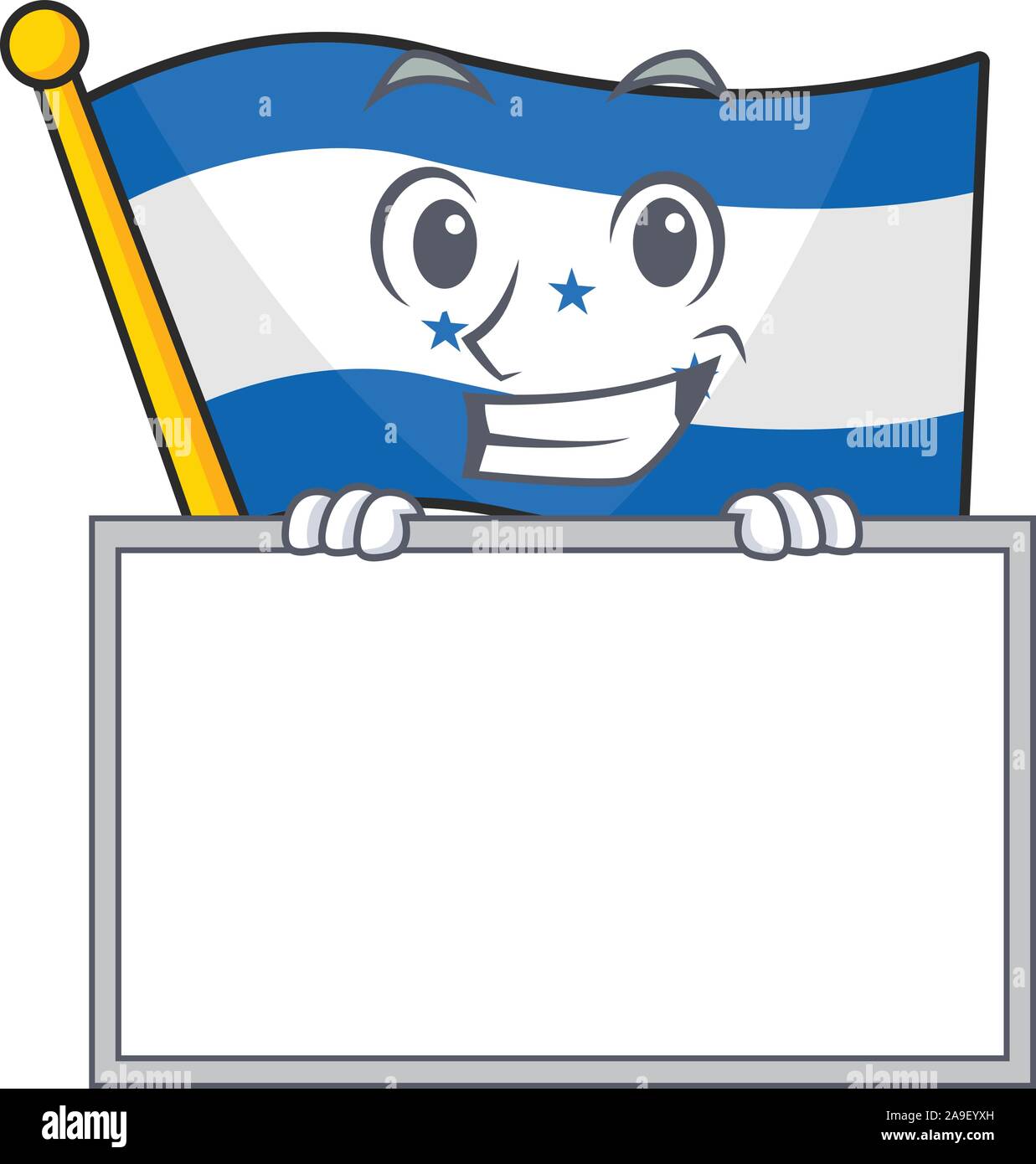 character on the cartoon flag honduras grinning with board Stock Vector ...