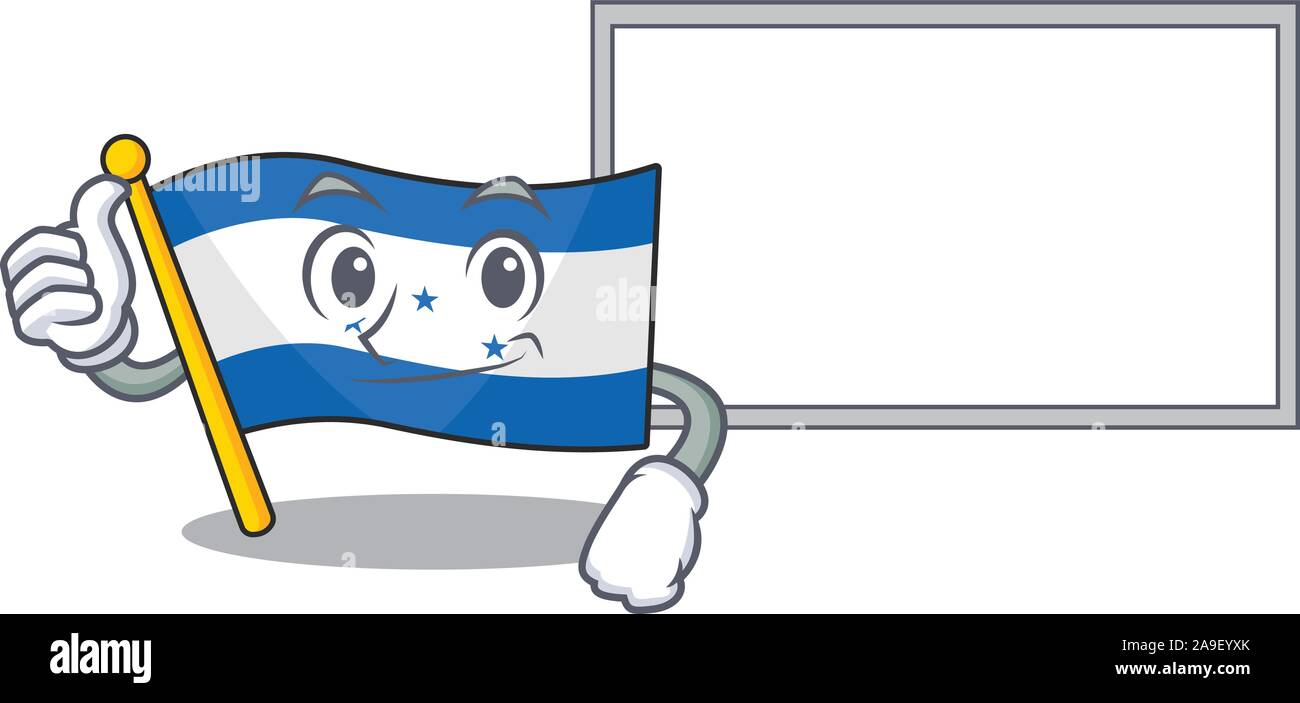 character on the cartoon flag honduras thumbs up with board Stock ...