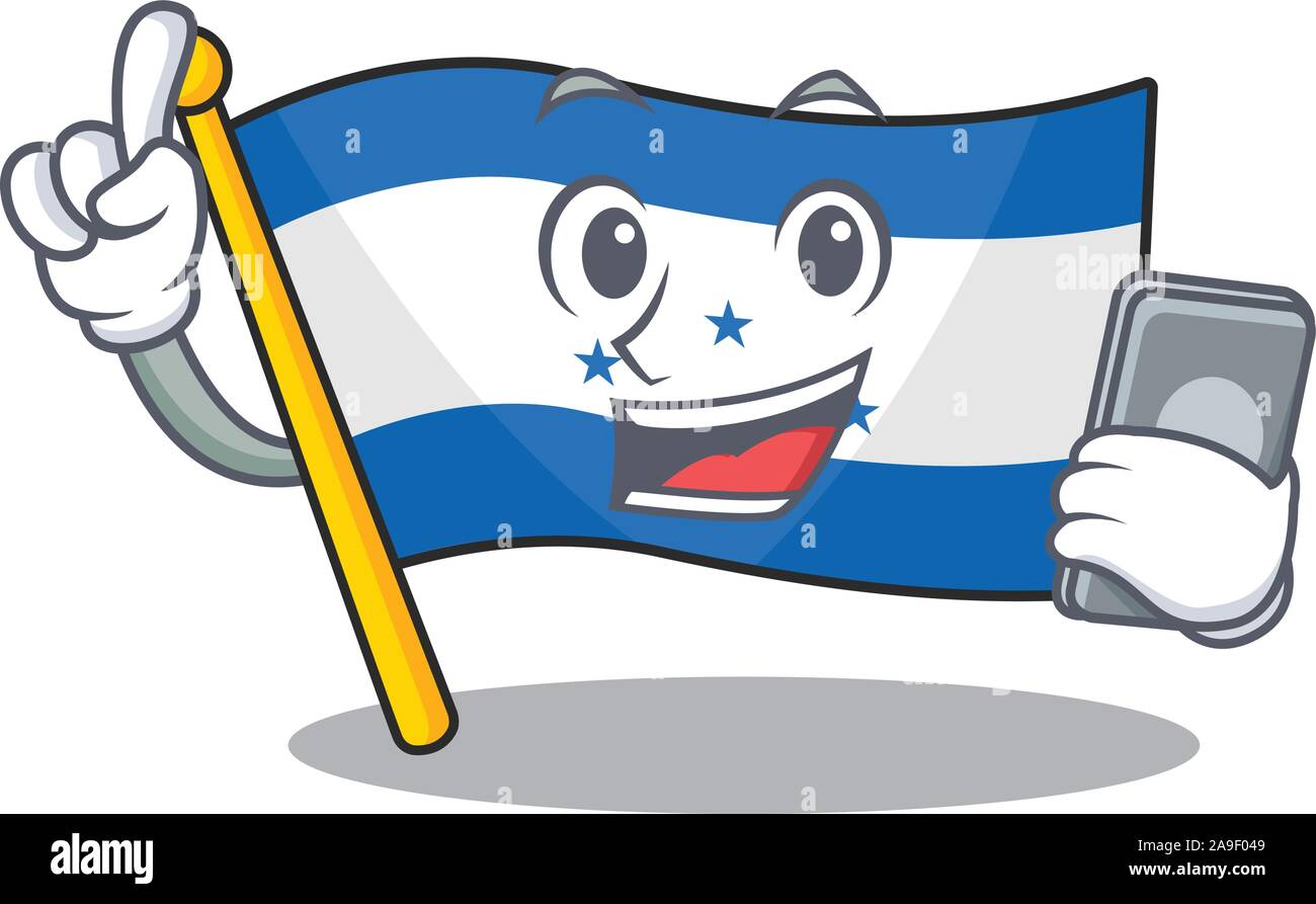 character on the cartoon flag honduras with holding phone Stock Vector ...