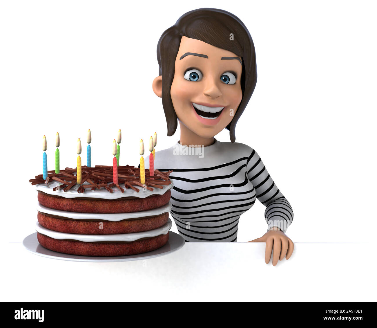 Woman Jumping Out Of Cake Clipart