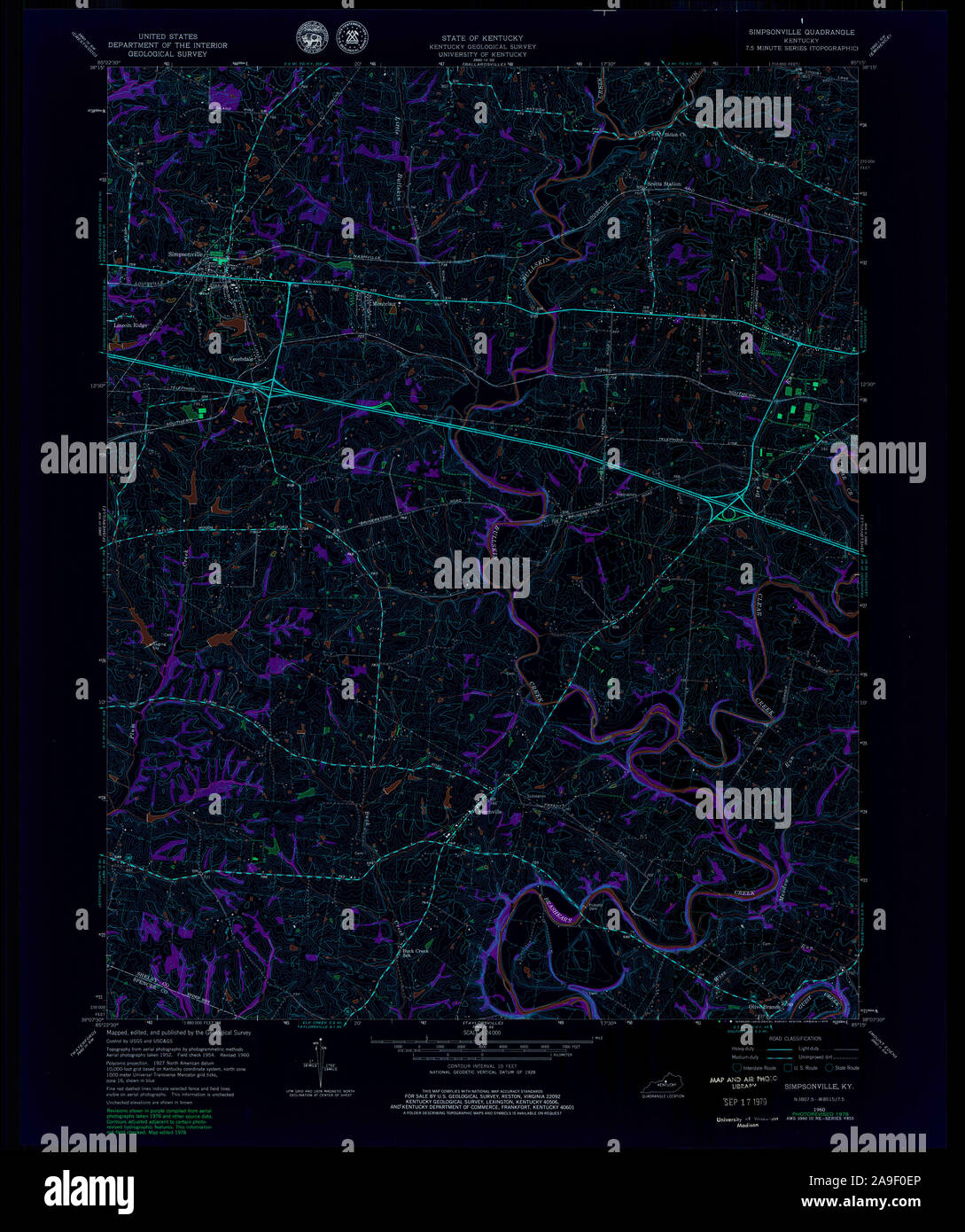 Map of simpsonville hi-res stock photography and images - Alamy