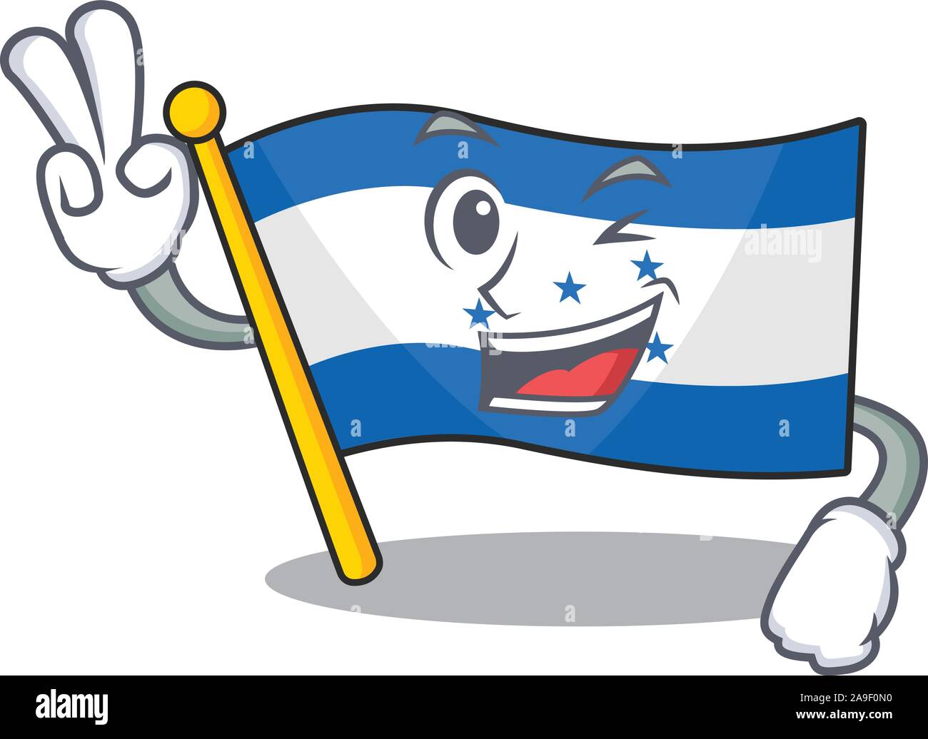 Flag honduras cartoon with in two finger character Stock Vector Image ...